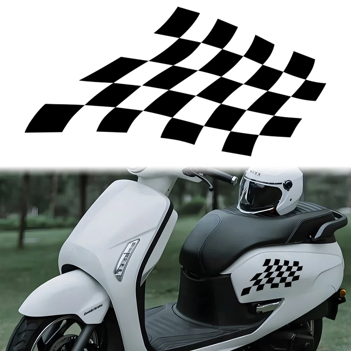 Reflective Black White Checkered Flag Car Stickers Decor Auto ...