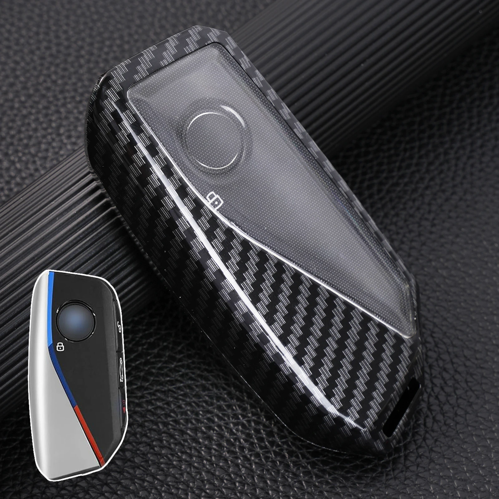 Car Carbon Fiber Remote Key Fob Holder Shell Protect Case Cover For BMW ...