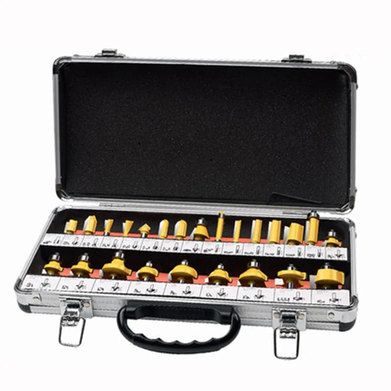 24pcs-1-4-Shank-6-35mm-Straight-Router-Bit-Set-Tungsten-Carbide-Wood ...