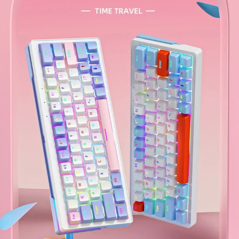 New Three-mode ZA63 Mechanical Keyboard Mechanical Keyboard Customized ...