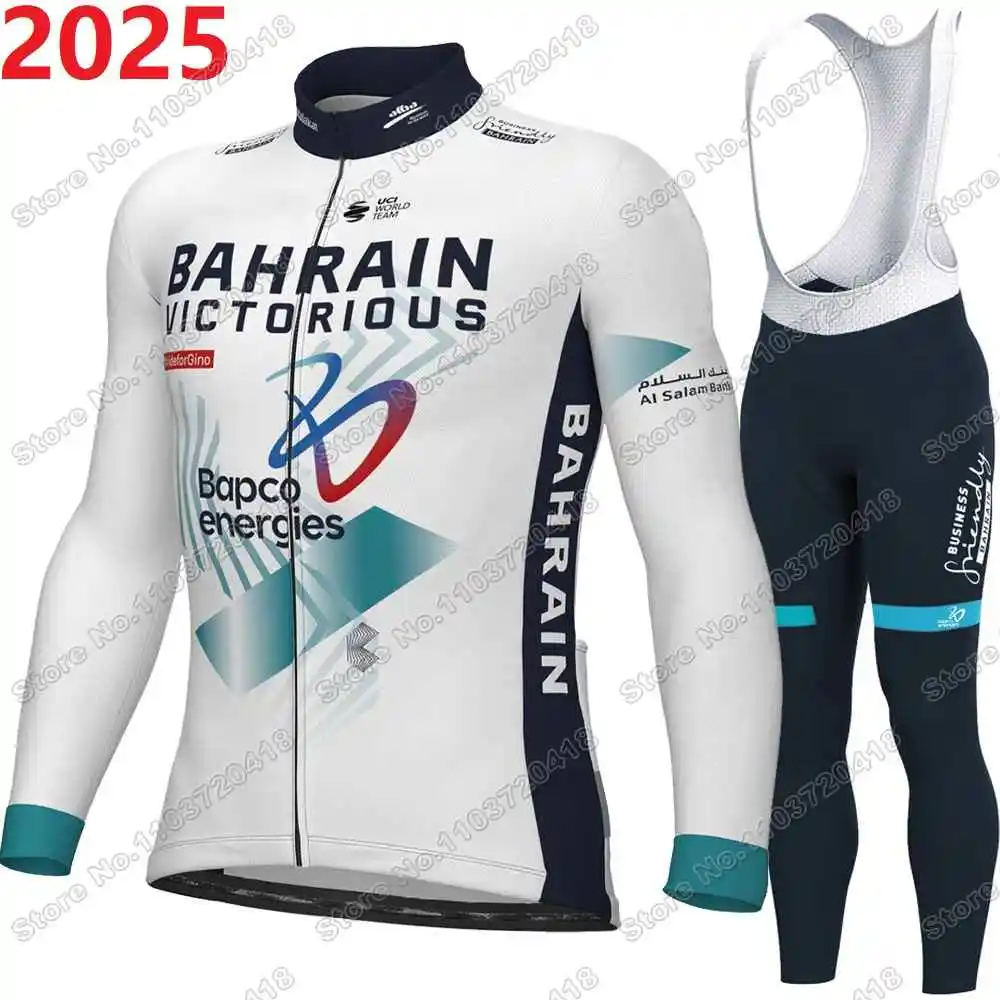 2025 Team Bahrain Victorious Fietsshirt Set Herfst Winter Fietskleding ...
