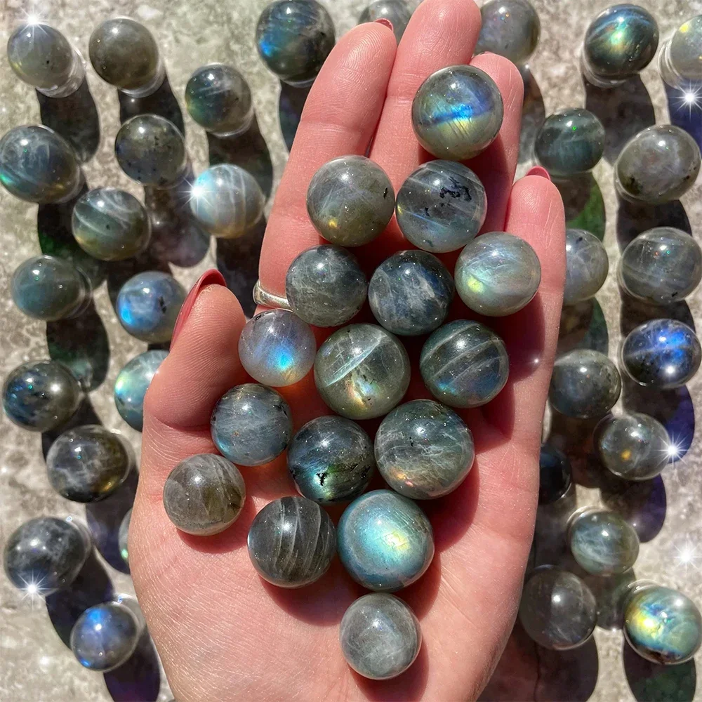 Mineraali-Shine-Natural-Mini-Labradorite-Ball-Spheres-Gems-Crystal ...