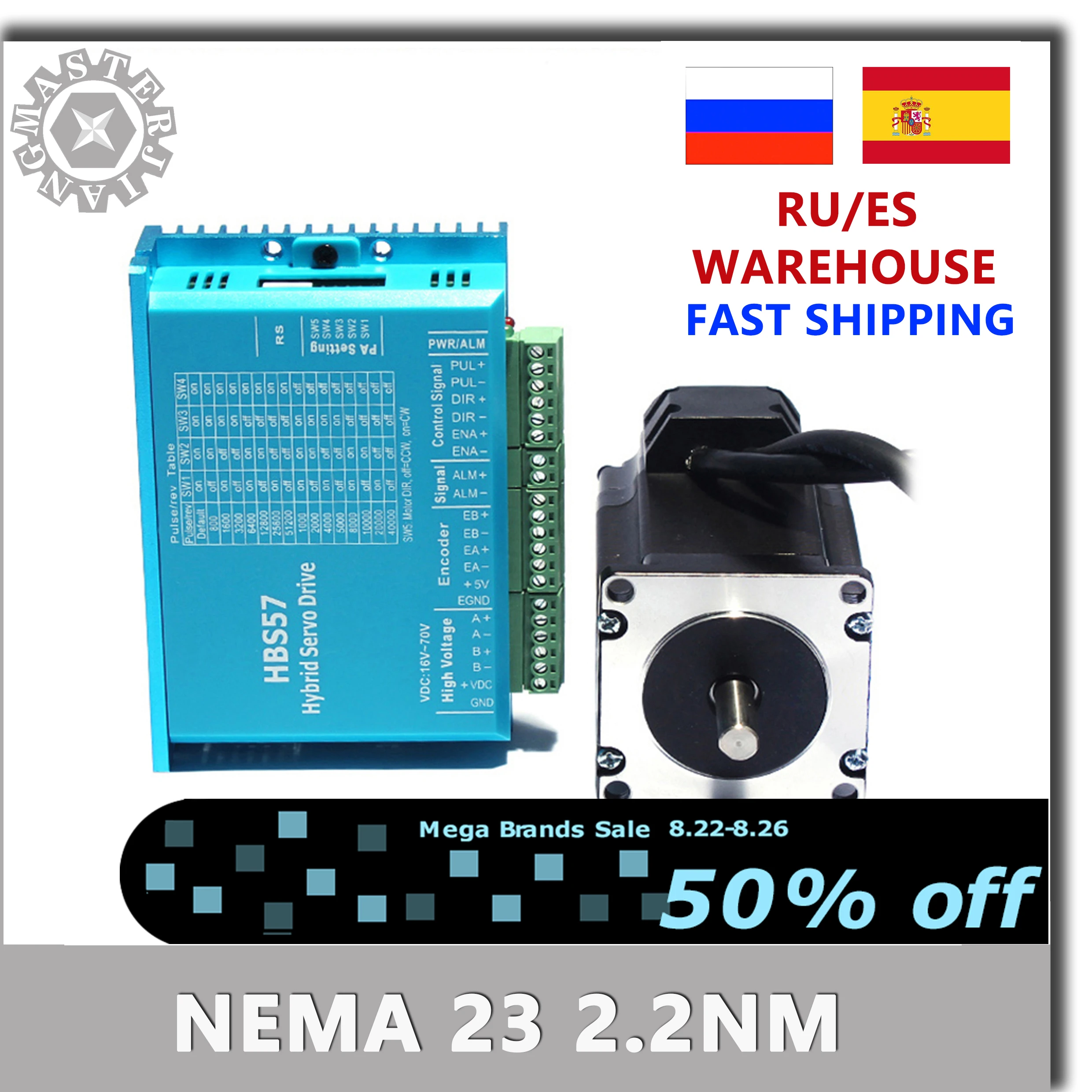 Nema 23 Stepper Motor Driver 2.2NM Servo Stepper มอเตอร์57HSE2.2N ...