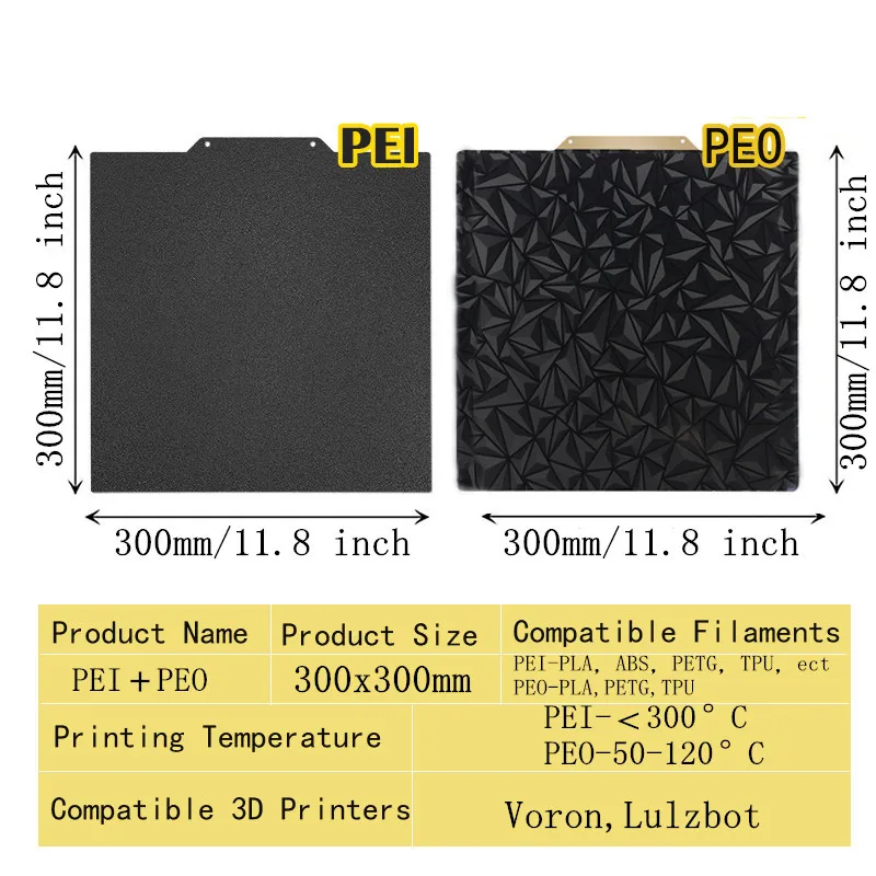 ENERGETIC-For-Voron-Lulzbot-Build-Plate-300x300mm-Spring-Steel-Sheet ...