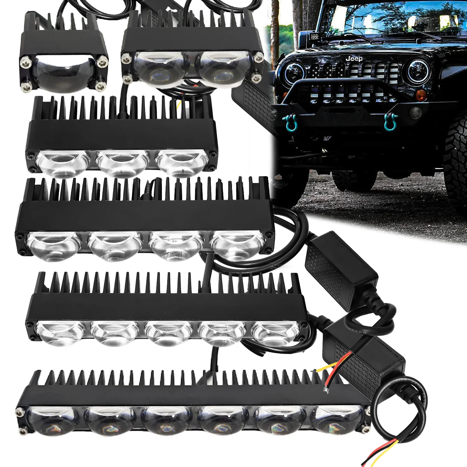 1/2/3/4/5/6 LED Headlight Bumper Fog Lamps 12V Work Light Mini Led Work ...