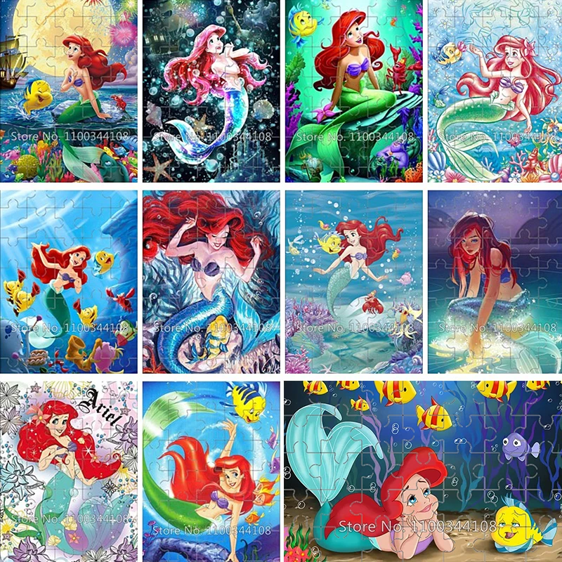 The-Little-Mermaid-35-Pieces-Wooden-Puzzles-Disney-Ariel-Princess ...