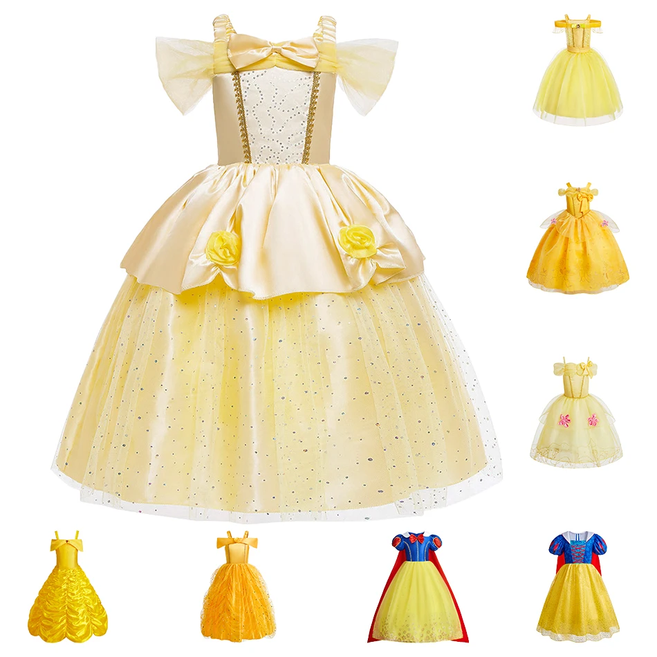 Child Halloween Costumes Girls Belle Princess Dresses Girl Snow White ...