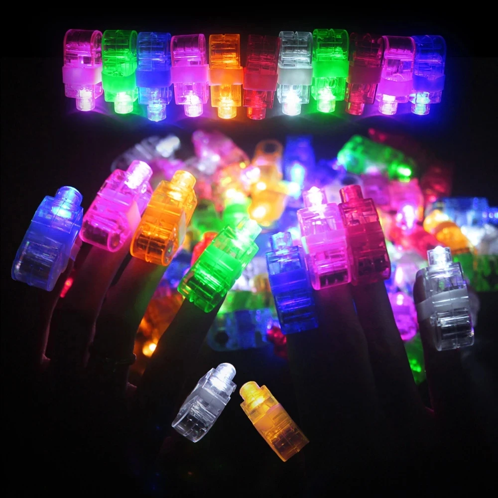 50-100-200-300-Pieces-LED-Finger-Lights-6-Color-Finger-Flashlights-for ...