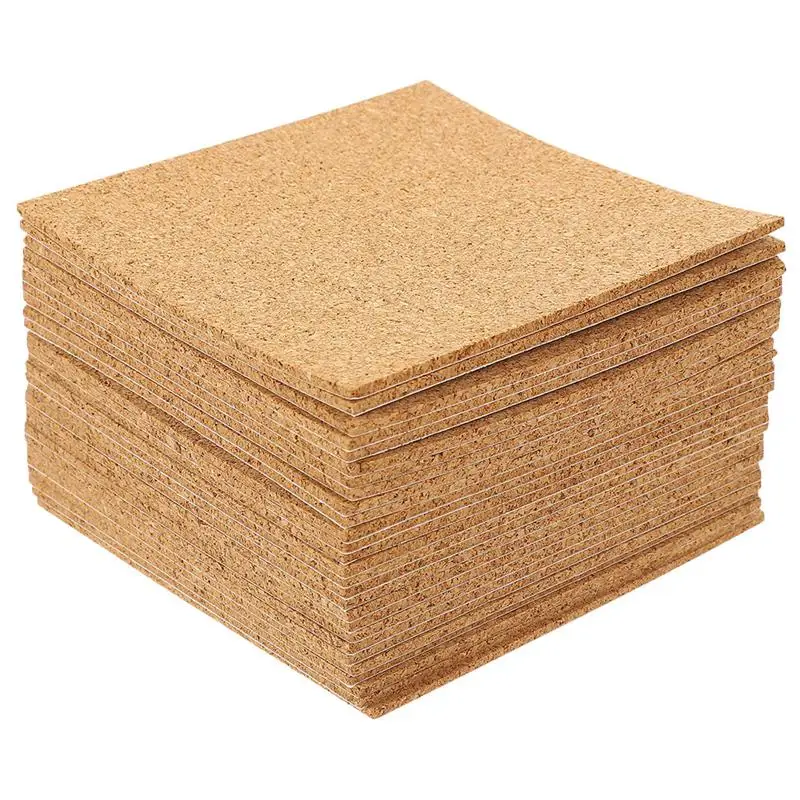 60-Pcs-Self-Adhesive-Cork-Coasters-Square-Cork-Backing-Adhesive-Sheets ...