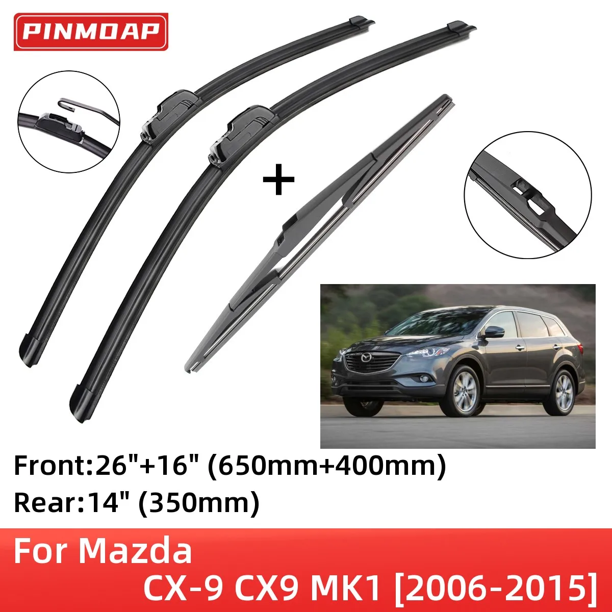 For-Mazda-CX-9-CX9-MK1-2006-2015-Front-Rear-Wiper-Blades-Brushes-Cutter ...