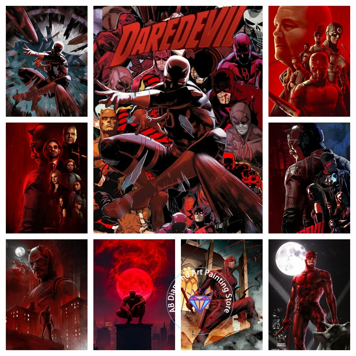 Marvel's Daredevil AB Diamond Painting Kit 5D DIY Diamond Borduren ...