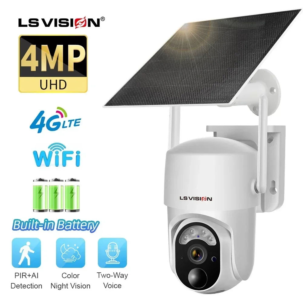 LS-VISION-4MP-4G-WiFi-Solar-Camera-Outdoor-Wireless-PTZ-Color-Night ...