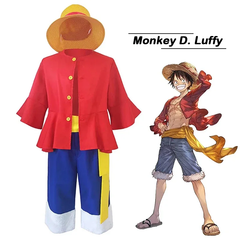 Luffy-Costume-for-Adult-Kids-Monkey-D-Luffy-Cosplay-Costumes-Red-Tops ...