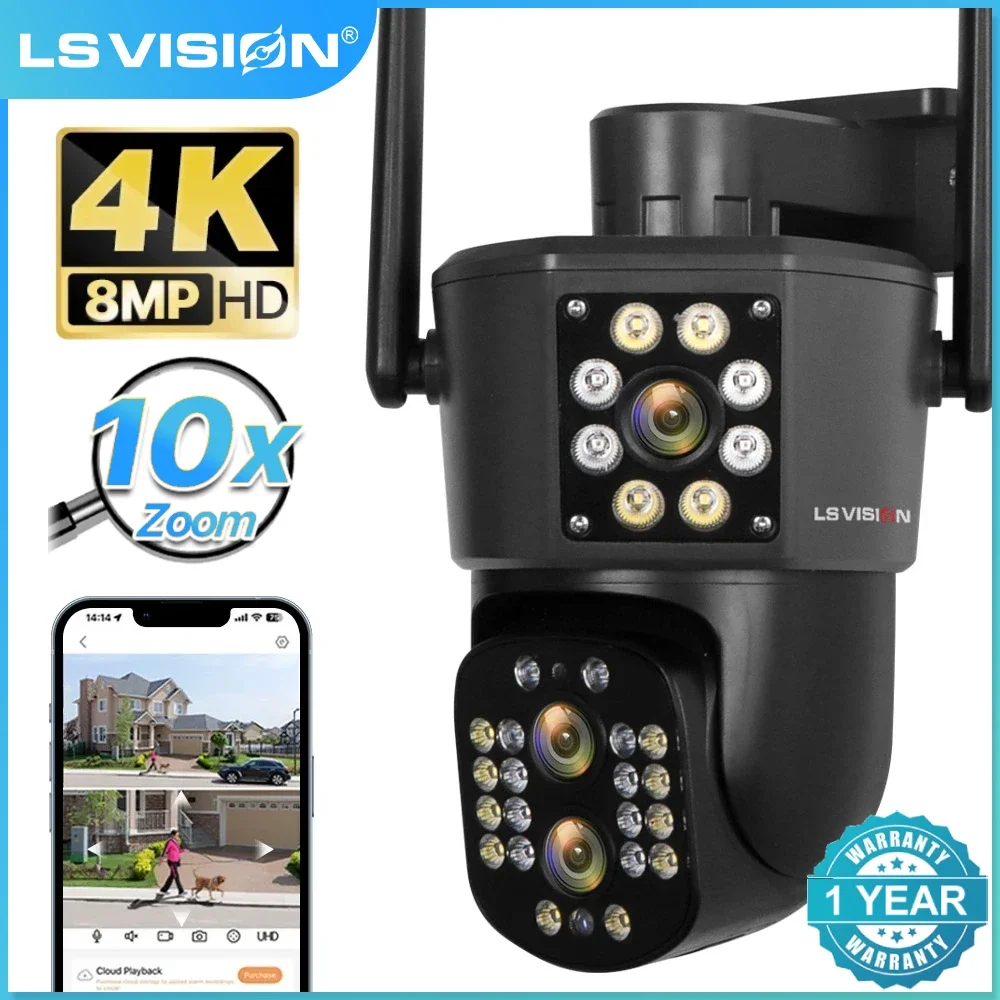 LS-VISION-4K-HD-WIFI-IP-Camera-10X-Optical-Zoom-Outdoor-8MP-PTZ-Camera ...