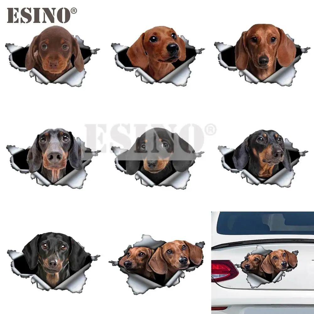 Car-Styling-Creative-Cool-Funny-3D-Metal-Torn-Metal-Dachshund-Dog-Theme ...