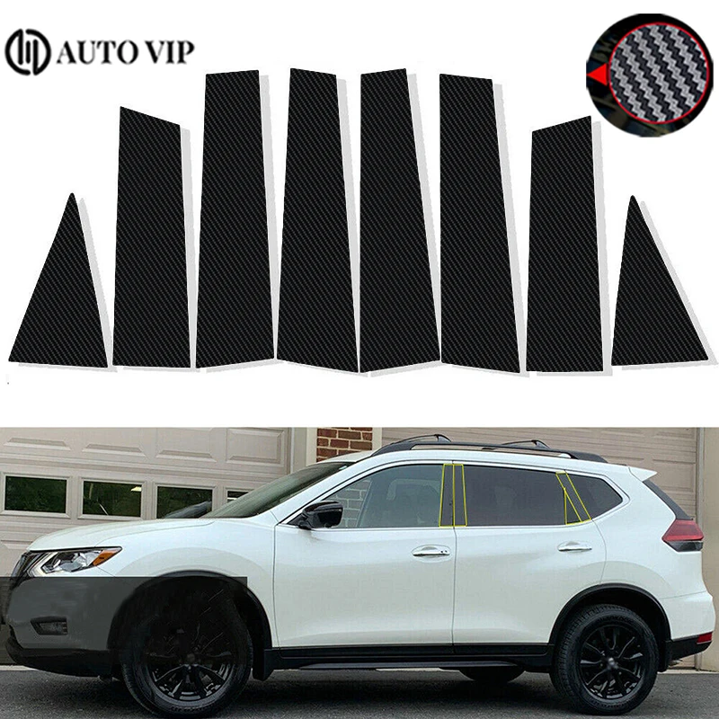 8pcs-Black-Pillar-Posts-Car-Door-Window-Pillar-Posts-Trim-Covers ...