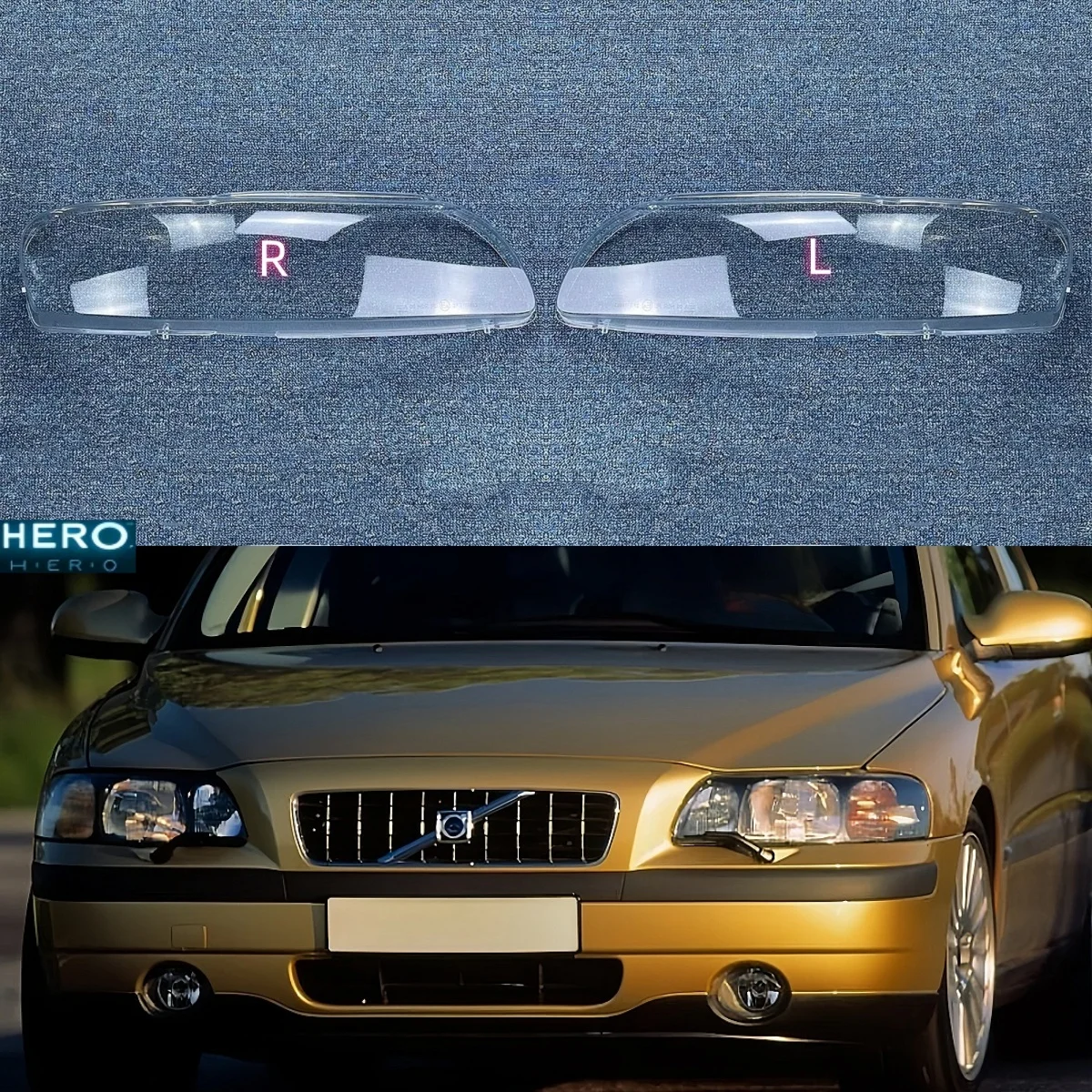 For-Volvo-S60-V60-V70-2004-2008-Headlamp-Housing-Transparent-Mask-Cover ...