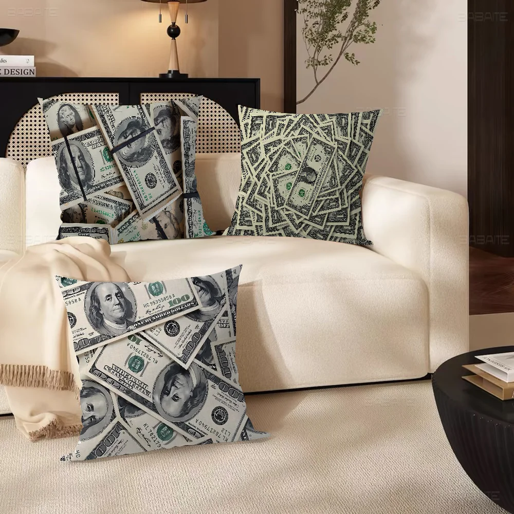Dollars-Money-Pillow-Covers-Cartoon-Sofa-Decorative-Home-Double-sided ...