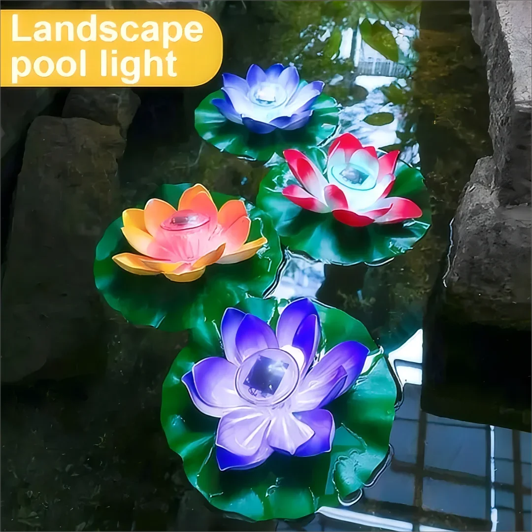 1pc Solar Floating Lotus Shape Water Surface Decor Fountain Decor Bird ...