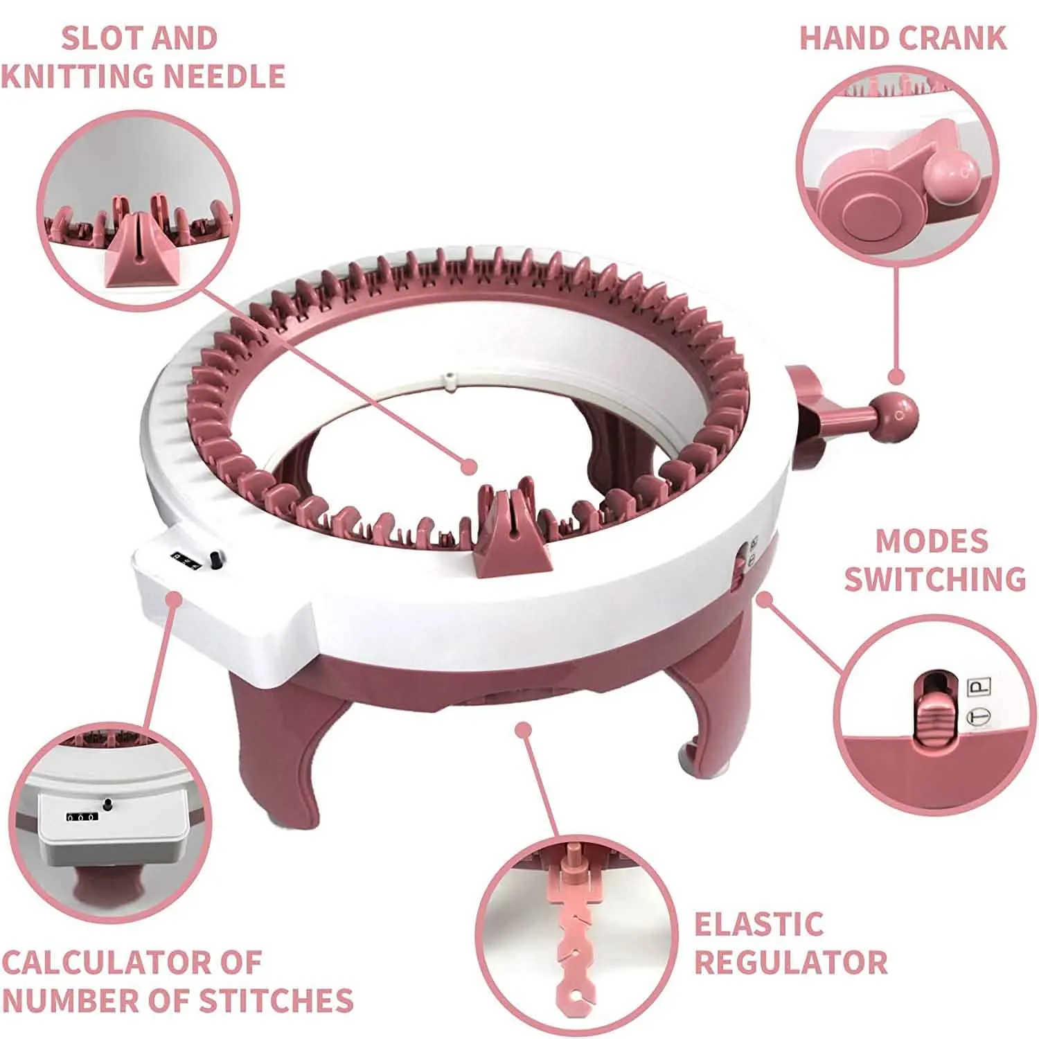 40 Needle Hand Crank Loom For Beginners FYGAIN 40 Needle Knitting ...