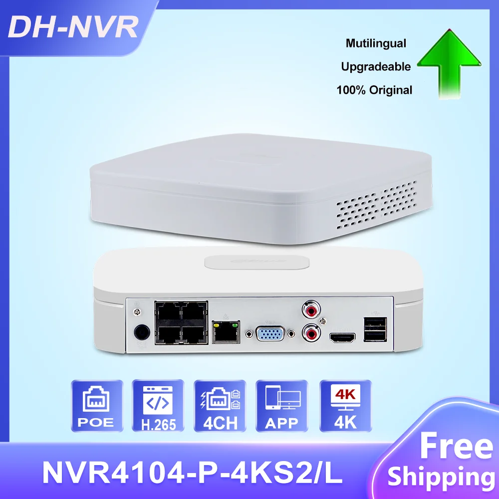Dahua Original 4k Network Video Recorder Nvr4104-p-4ks2/l 4 Channel ...