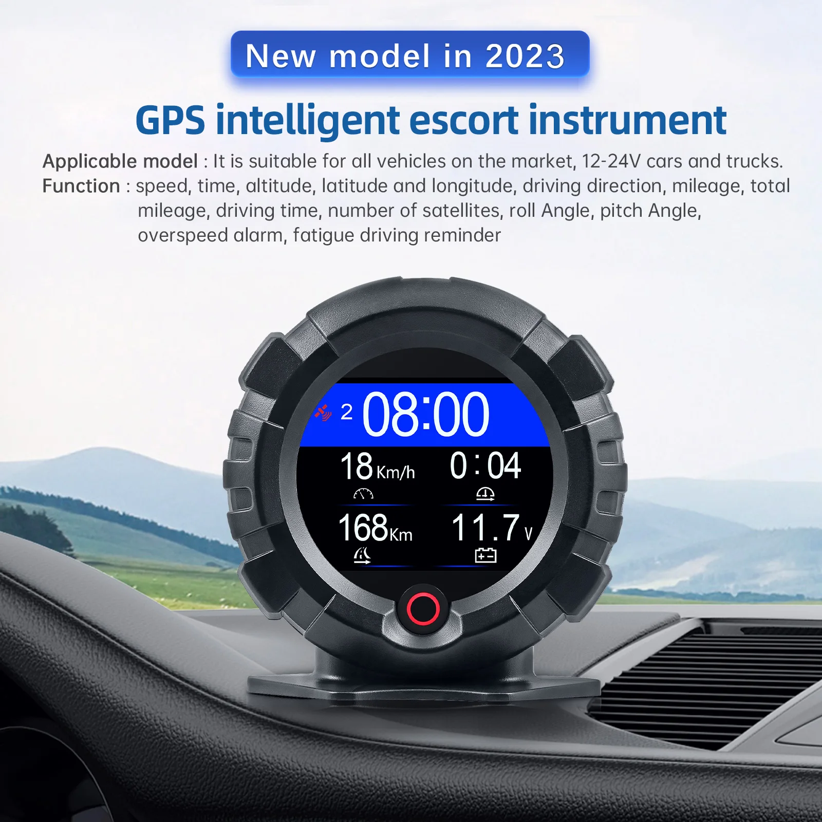 New-X95-Car-HUD-GPS-Speedometer-MPH-Km-h-Car-Compass-Slope-Meter ...