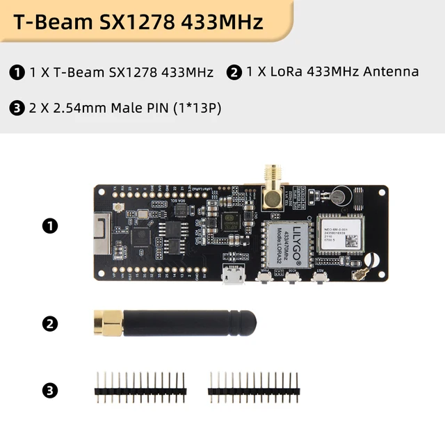 LILYGO® T-Beam V1.2 ESP32 LoRa Module LoRaWAN Long Range 433MHz 868MHz ...