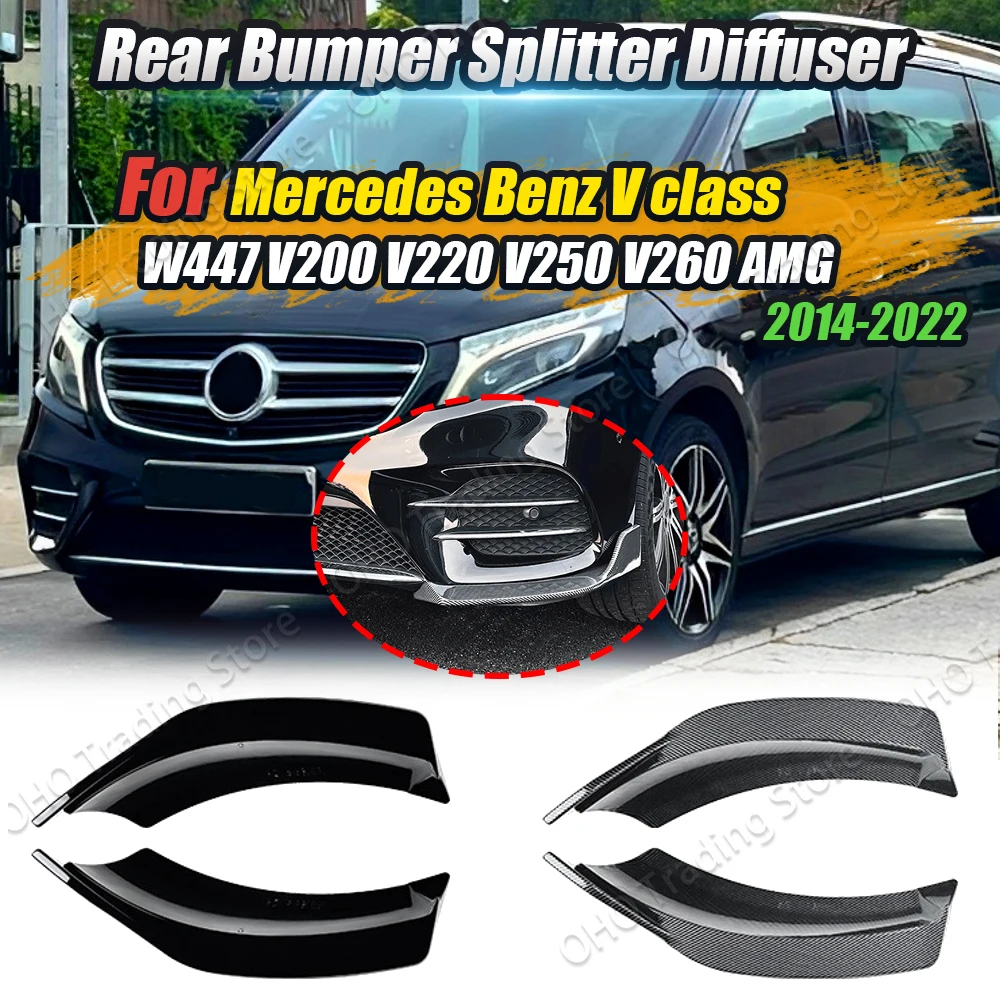 Car-Front-Bumper-Side-Splitter-Lip-For-Mercedes-Benz-V-Class-Vito-W447 ...