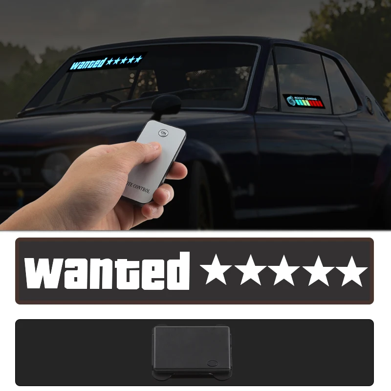 2023-new-style-Wanted-5-Star-JDM-Car-Windshield-Glow-Panel-Electric ...