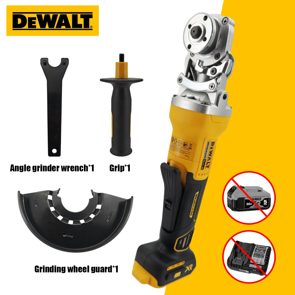 Amoladora Angular Inalámbrica DEWALT DCG413FB 20V Max Sin Escobillas ...