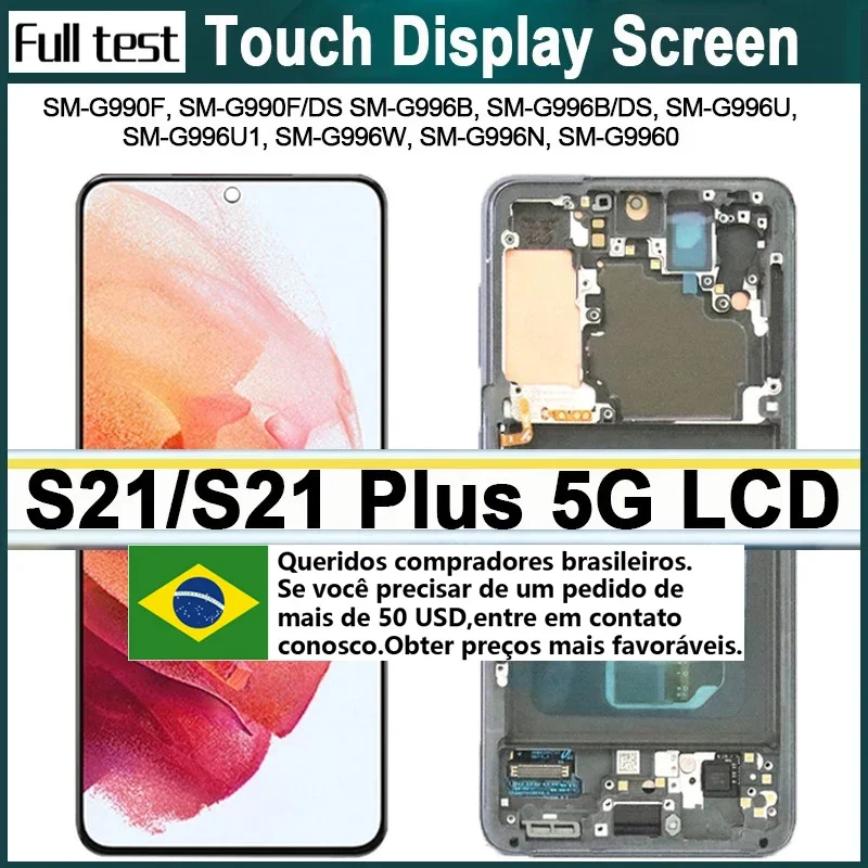 AMOLED-LCD-Touch-Screen-para-Samsung-S21-Plus-Display-LCD-Montagem-de ...