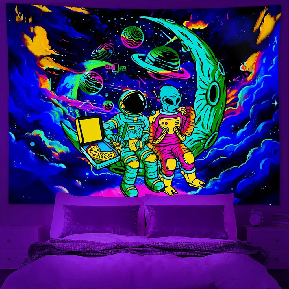 Black-Light-UV-Reactive-Alien-Tapestry-Hippie-Hiphop-Fluorescent ...