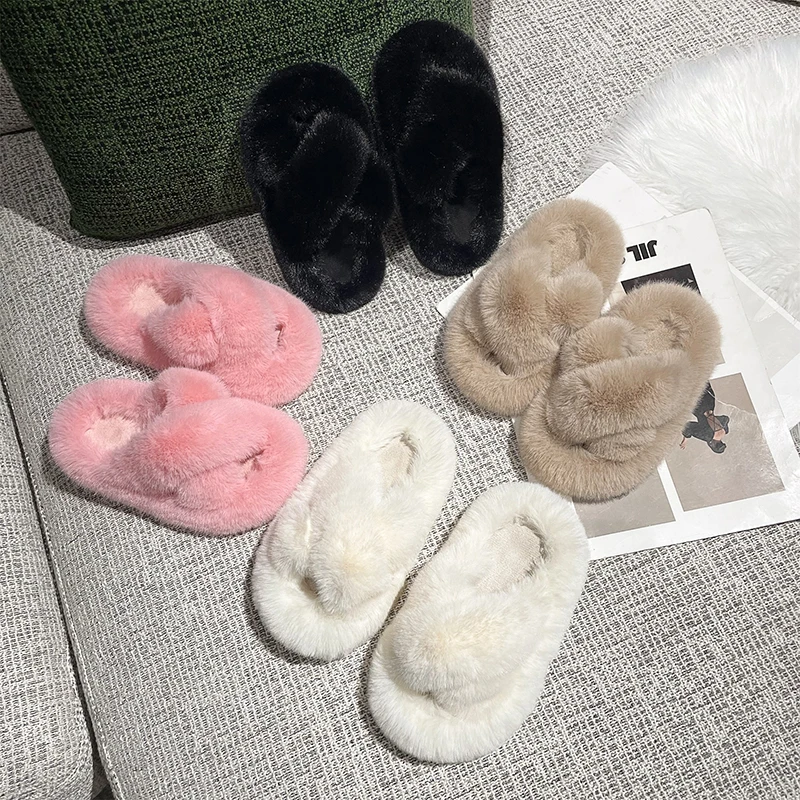 Girl-s-Slippers-Furry-Open-Toe-Four-Colors-Home-Outdoor-Children ...