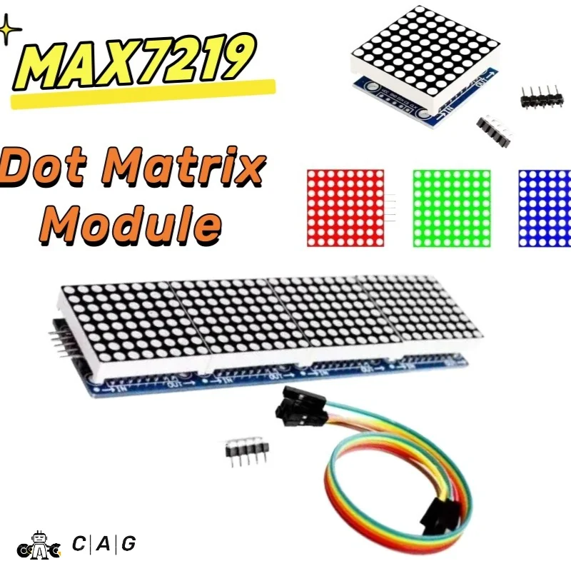 MAX7219-8-8-Dot-Matrix-Module-Red-Light-Microcontroller-Module-Display ...