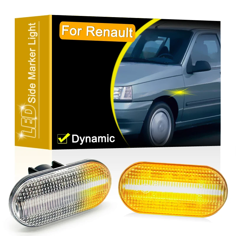 12v Clear Lens Dynamic Led Side Marker Lamp Assembly For Renault 19 21 ...