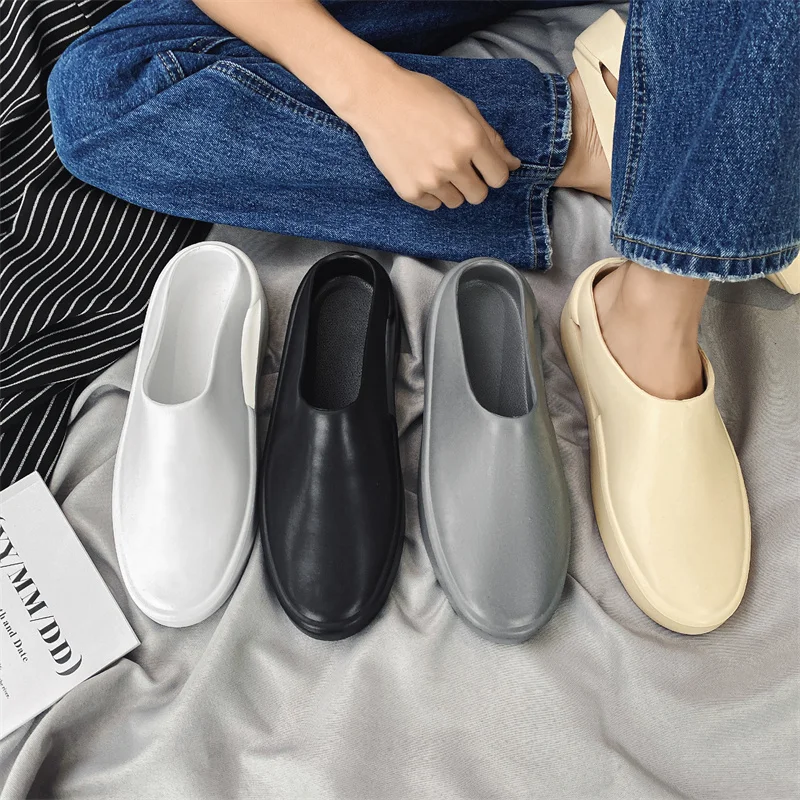 Mens Shoes Waterproof Summer Half Shoes For Men Slippers Fashion ...