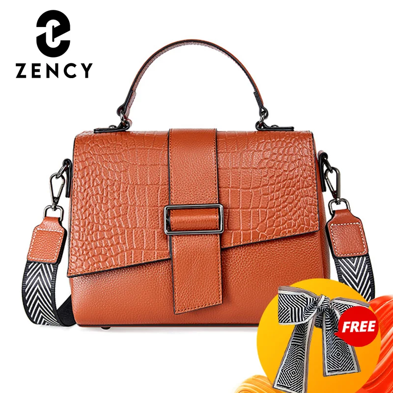 Zency New Genuine Leather Tote Bag For Women Spring Classic Vintage ...