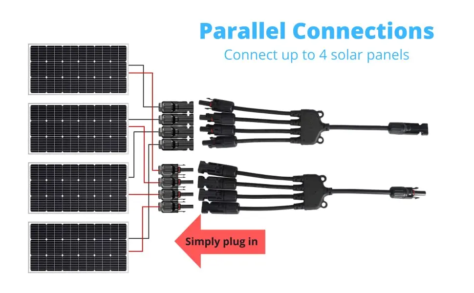 Durable Solar Branch Connector 4 to1 Solar Panel Parallel Connection