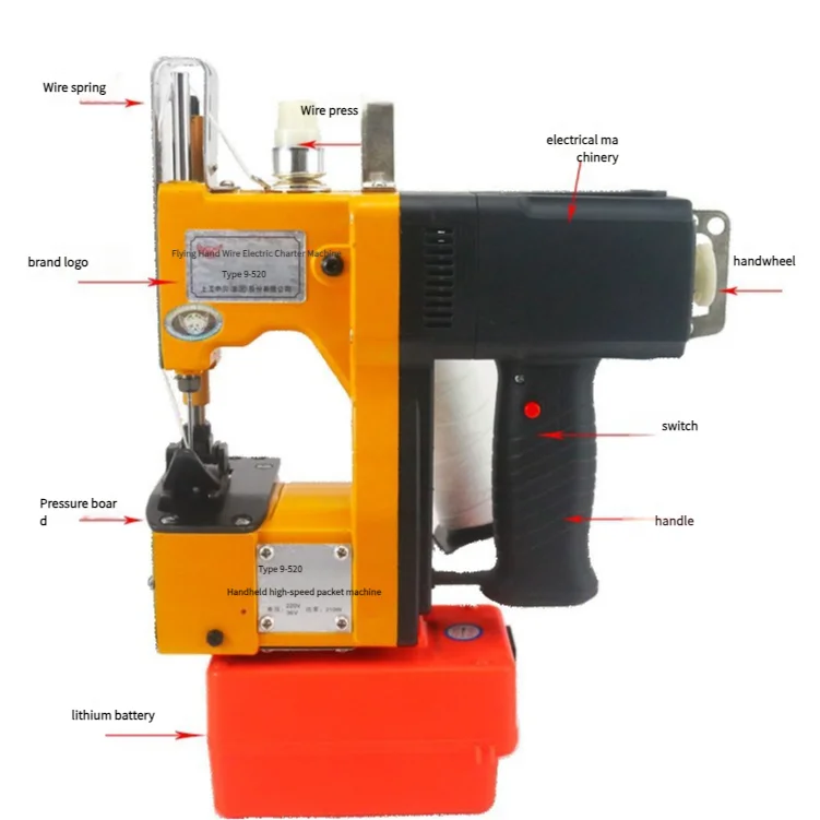 Cordless Portable Woven Bag Sewing Machine Rechargeable Stitcher Mini ...