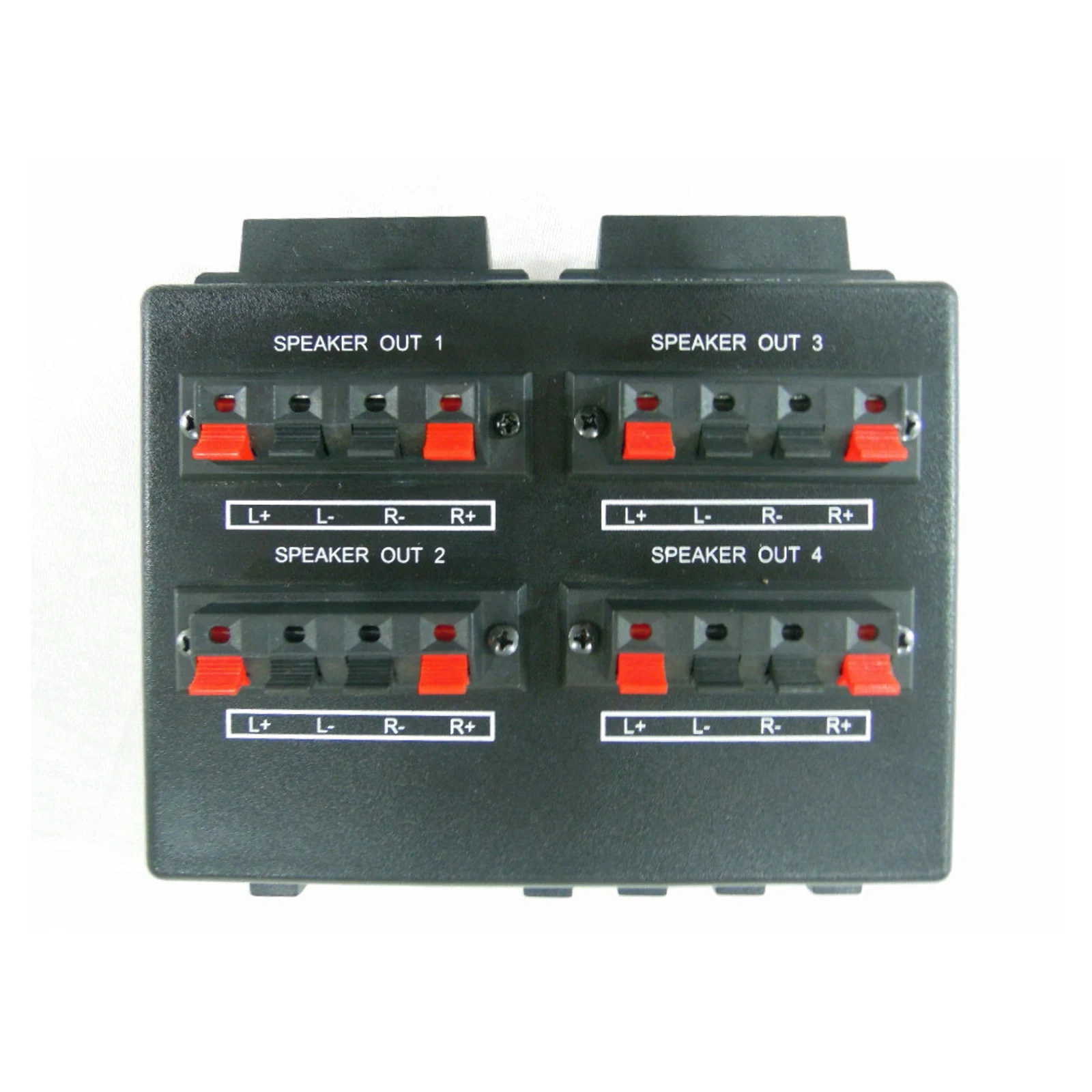 Mini 2 IN 4 OUT Stereo Audio Selector Amplifier Switcher Box Speaker ...