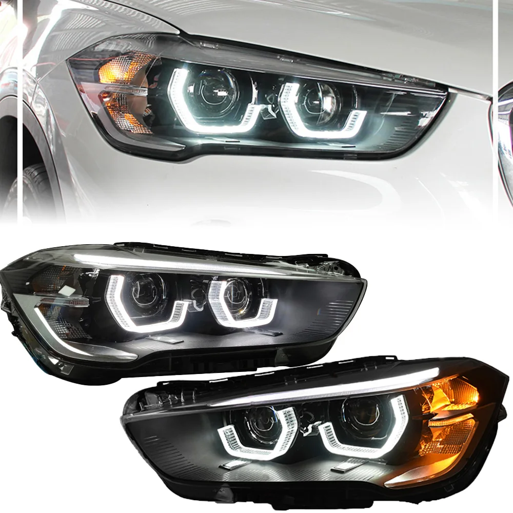 For-BMW-X1-F48-F49-Headlights-2016-2021-DRL-Day-Running-Light-LED-Bi ...