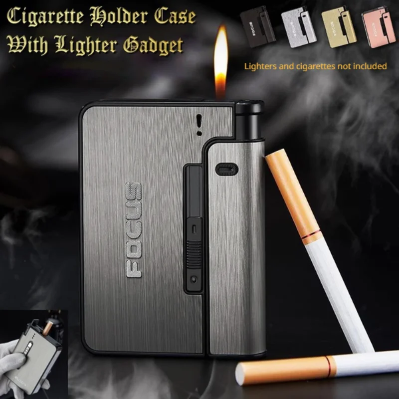 10-Pcs-Cigarette-Holder-Case-with-Lighter-Gadget-Automatic-Eject-Smoke ...
