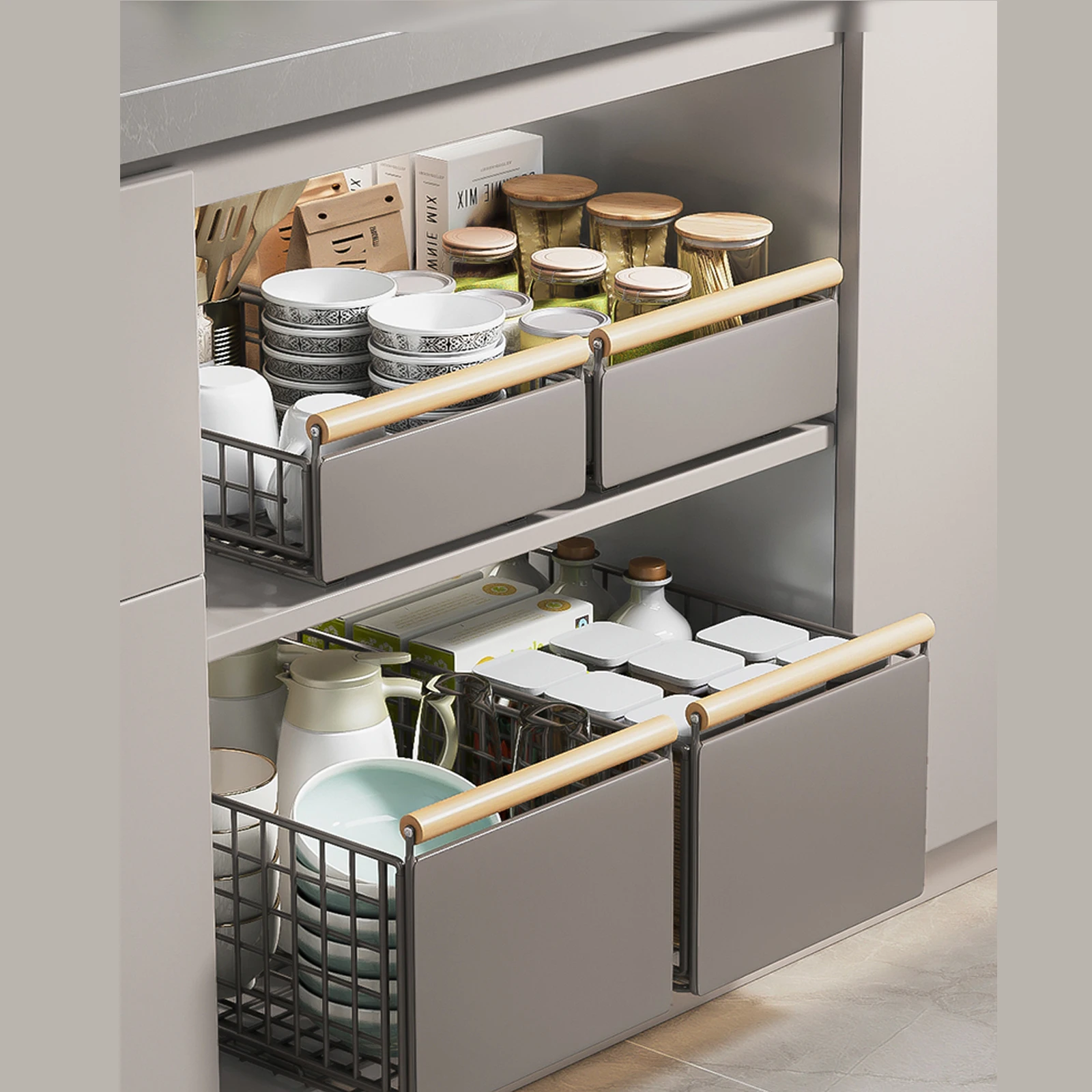 1pc-Kitchen-Pull-out-storage-rack-Cabinet-Sliding-storage-basket ...