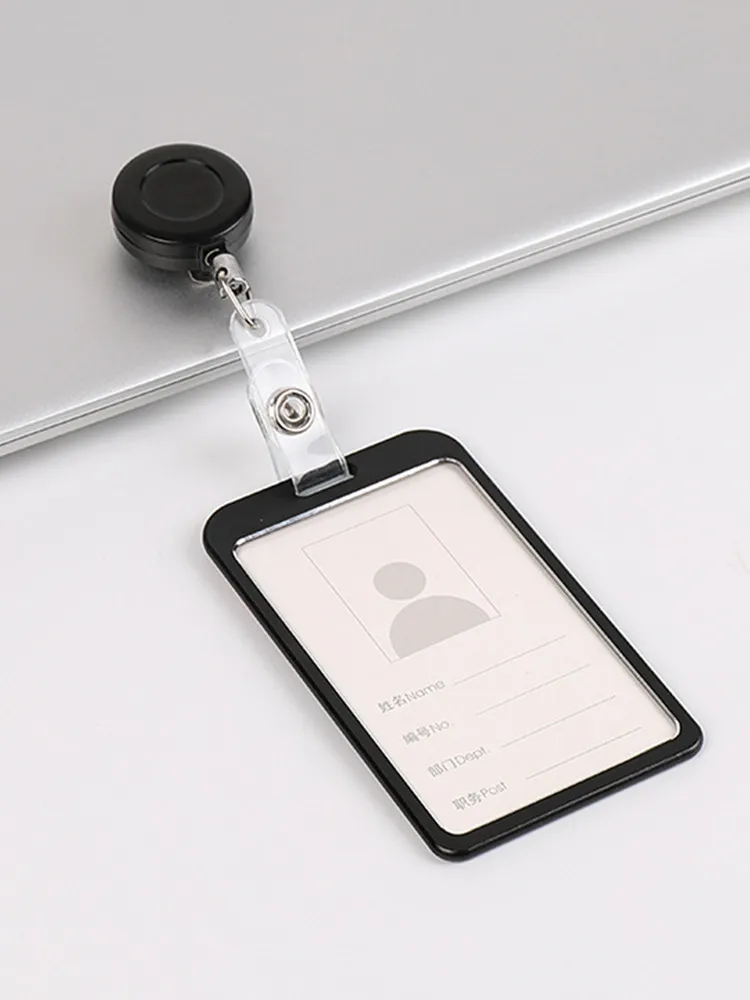1-Set-Aluminum-Alloy-Card-Holder-with-ABS-Retractable-Badge-Reel-Pull ...