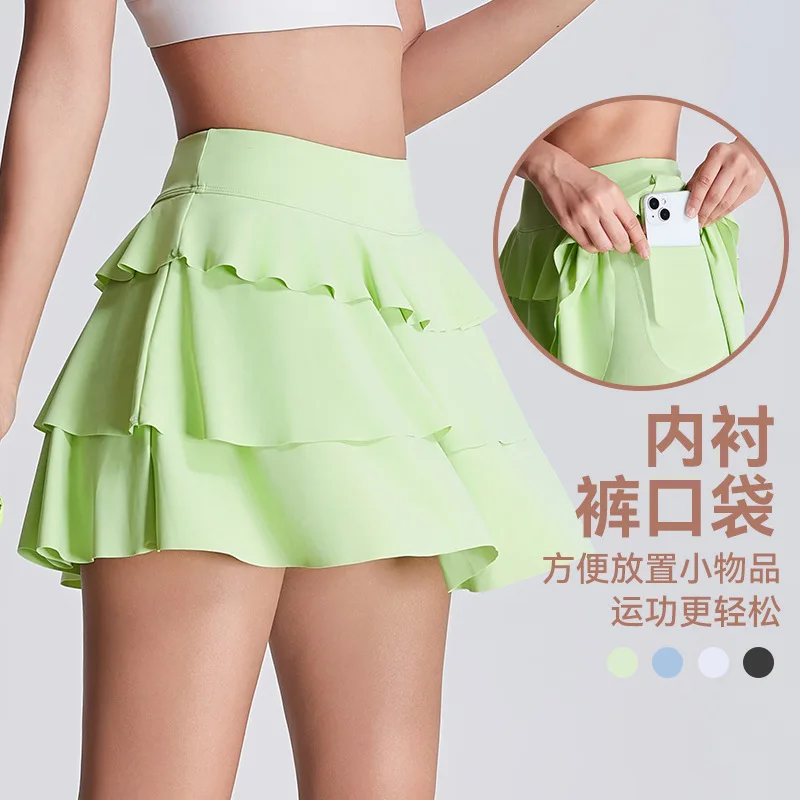 Women-Simplicity-High-Waisted-Buttock-Lift-Tennis-Skirts-Permeability ...