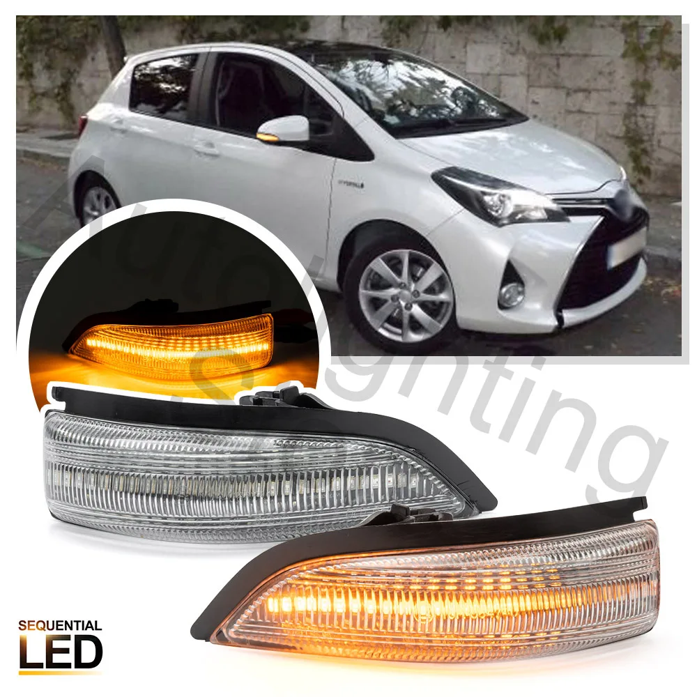 2pcs Dynamic LED Side Mirror turn Signal Light For Toyota Yaris III ...
