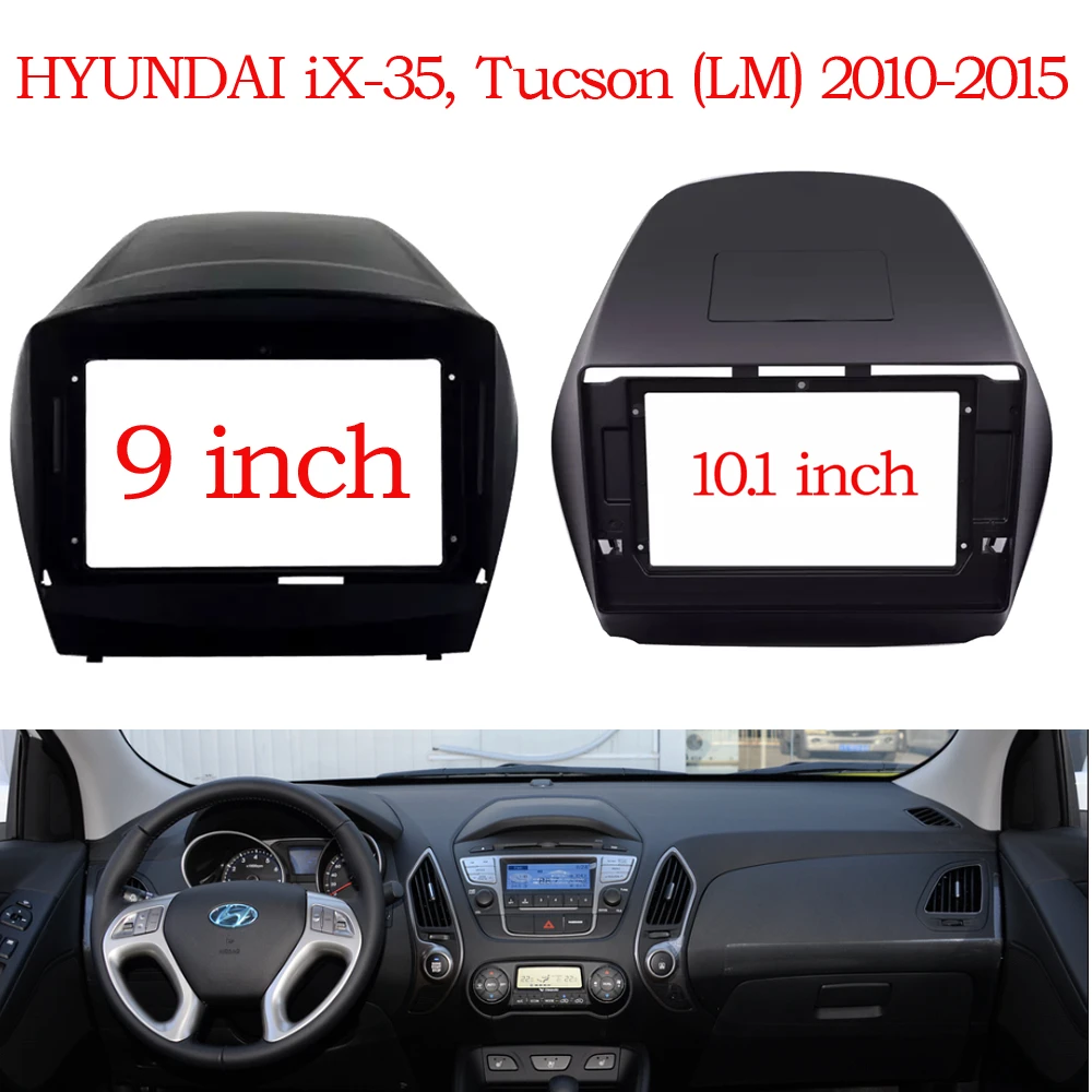 9/10.1 Inch 2 Din Radio Frame For Hyundai Tucson Ix35 2010-15 Dvd ...