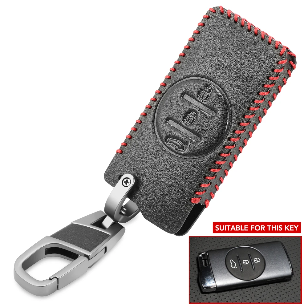 Fashion-Genuine-Leather-Car-Key-Remote-Case-Cover-Shell-Fob-For-Chery ...