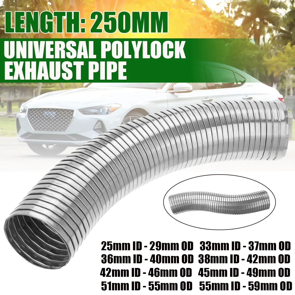 250mm-Universal-Stainless-Steel-Exhaust-Middle-Link-Pipe-Flexible ...