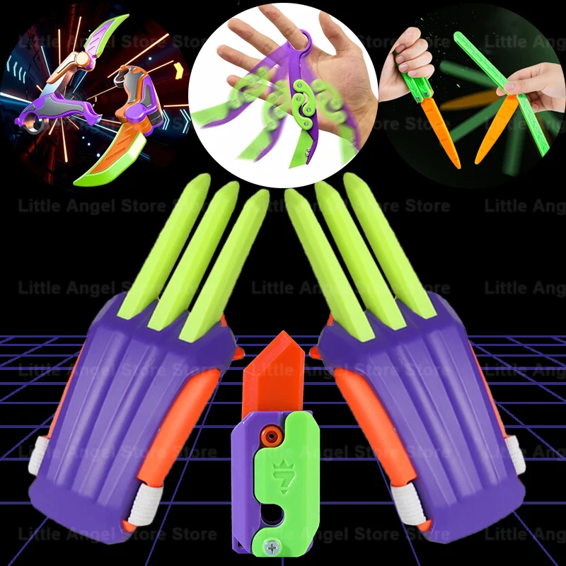 New 3D Mini Butterfly Knife Printing Gravity Knife Cub Jumping Small ...